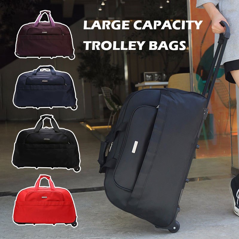Travel bag trolley bag Large capacity and durable hand luggage Black ...