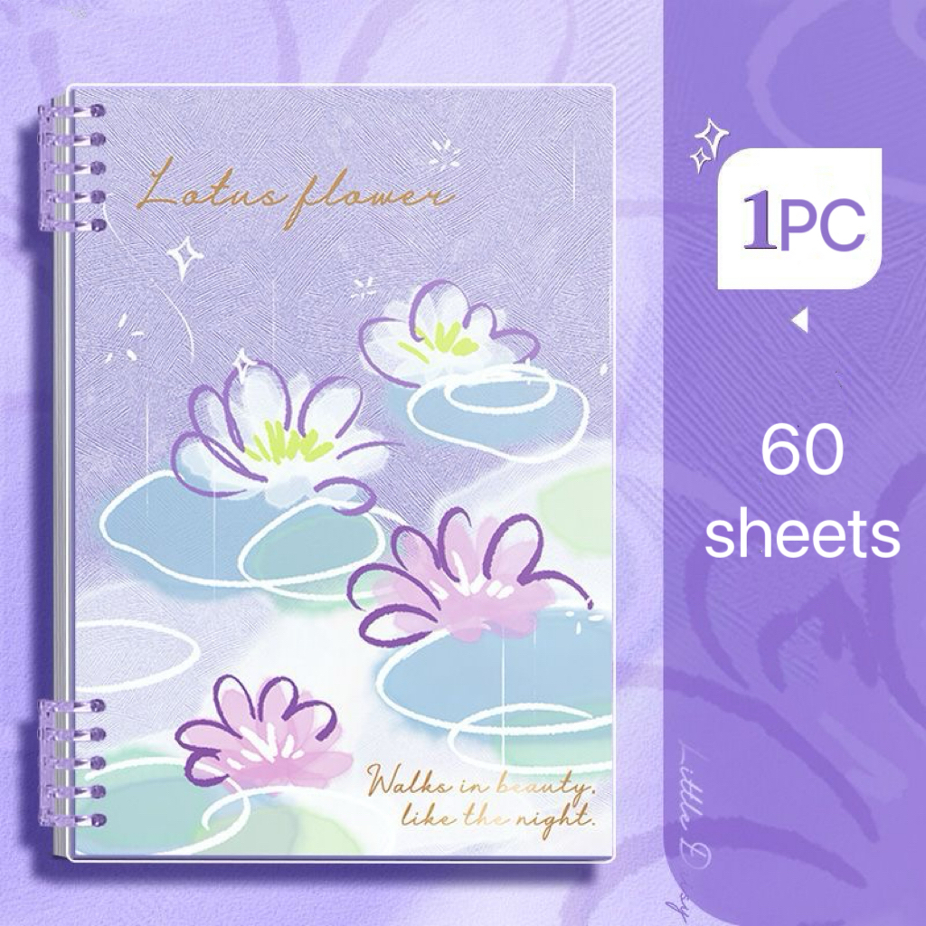 A5 Notebook Loose Leaf 60Sheets Detachable Romantic Garden Notebook ...