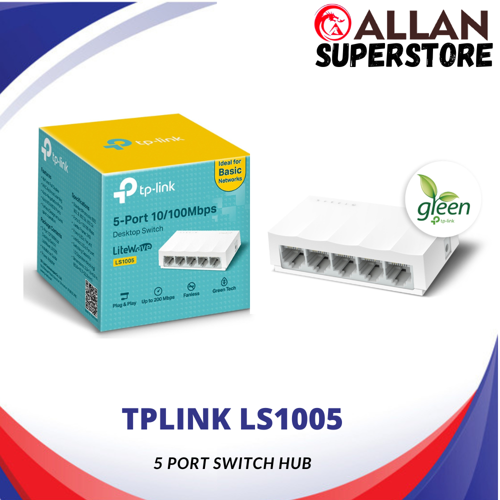 TP-Link LS1005 5-Port 10/100Mbps Desktop Switch | TPLINK | TP LINK | 5 port Switch Hub | Shopee ...