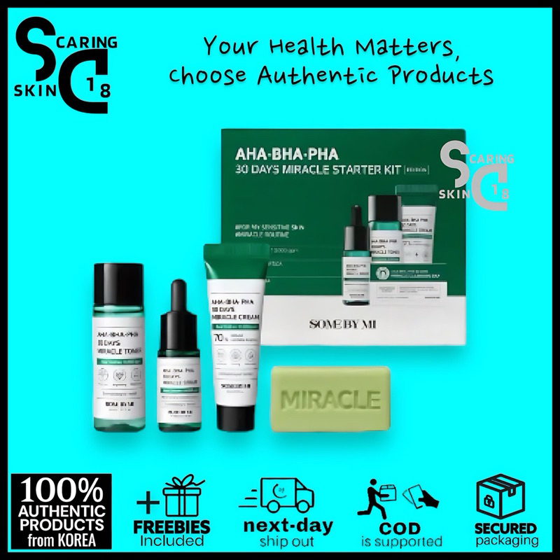SOME BY MI Miracle (Soap Toner Serum Cream) Starter Kit by SkinCaring18 ...