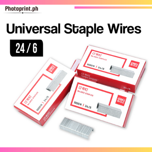 Universal Staples 24/6 Metal Silver 1000 Wires x 10 Small Boxes ...