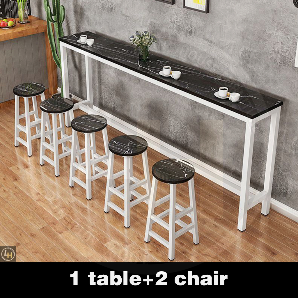 LIVING 1 x Bar Table & 2 x High Bar Stool / Dining Table / Long bar ...