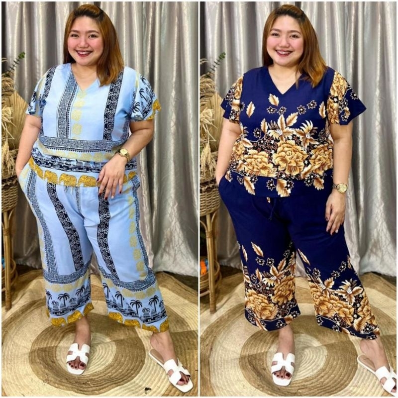 ️ PLUS SIZE CHALLIS SQUAREPANTS TERNO WITH 2-SIDE POCKETS(2XL-4XL ...