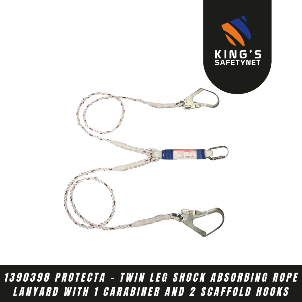 1390398 PROTECTA - Twin leg shock absorbing rope lanyard with 1 ...