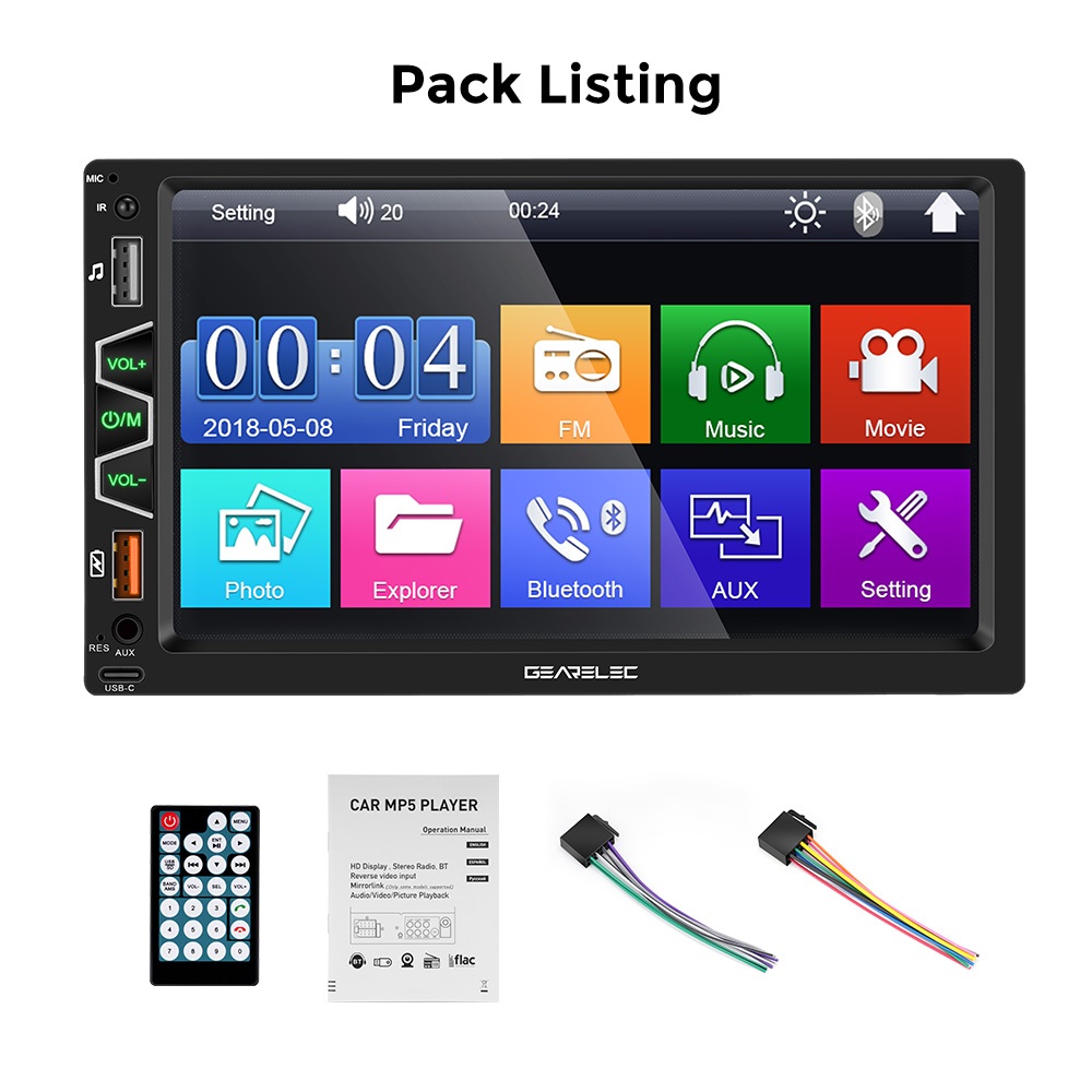 GEARELEC 2 Din Car Stereo With Bluetooth Car RadioTouch Screen Monitor ...