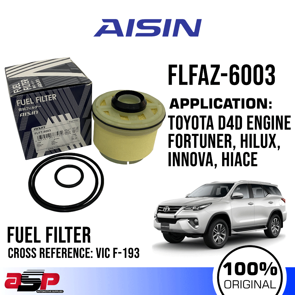 AISIN Fuel Filter for Toyota D4D Engine, Fortuner, Innova, Hilux, Hiace ...