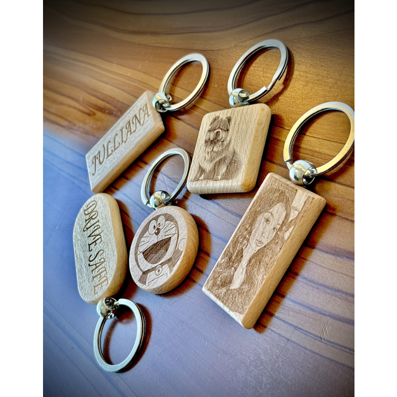 PERSONALIZED WOODEN KEYCHAIN [PERMANENT LASER ENGRAVED] | Shopee ...