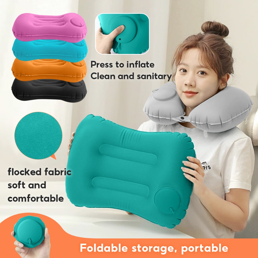 Ultralight Compressible Pillow Comfortable Press Type Inflatable Pillow ...
