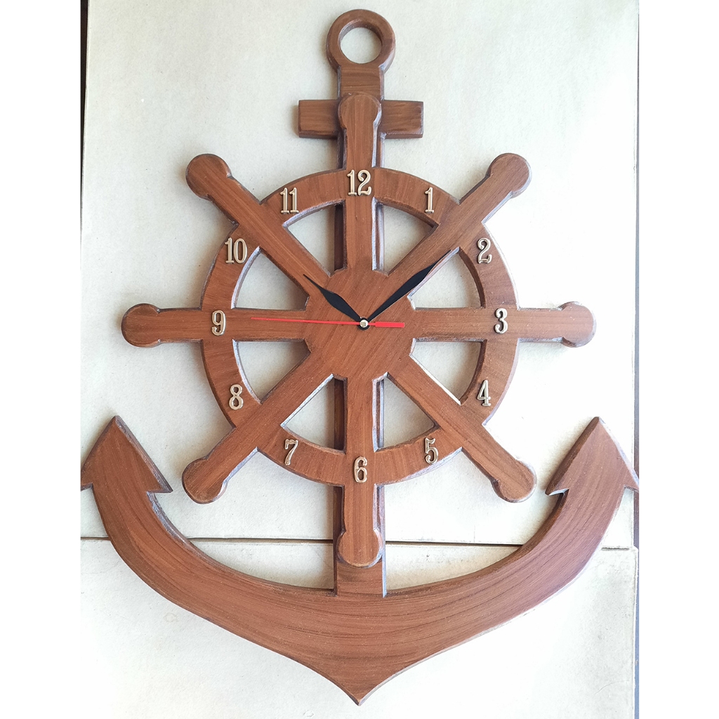 Anchor Handmade Wooden MDF Wall Clock | Shopee Philippines