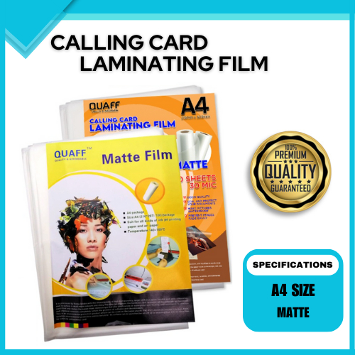 QUAFF Calling Card Laminating Film A4 Size Glossy & Matte 30 Microns ...