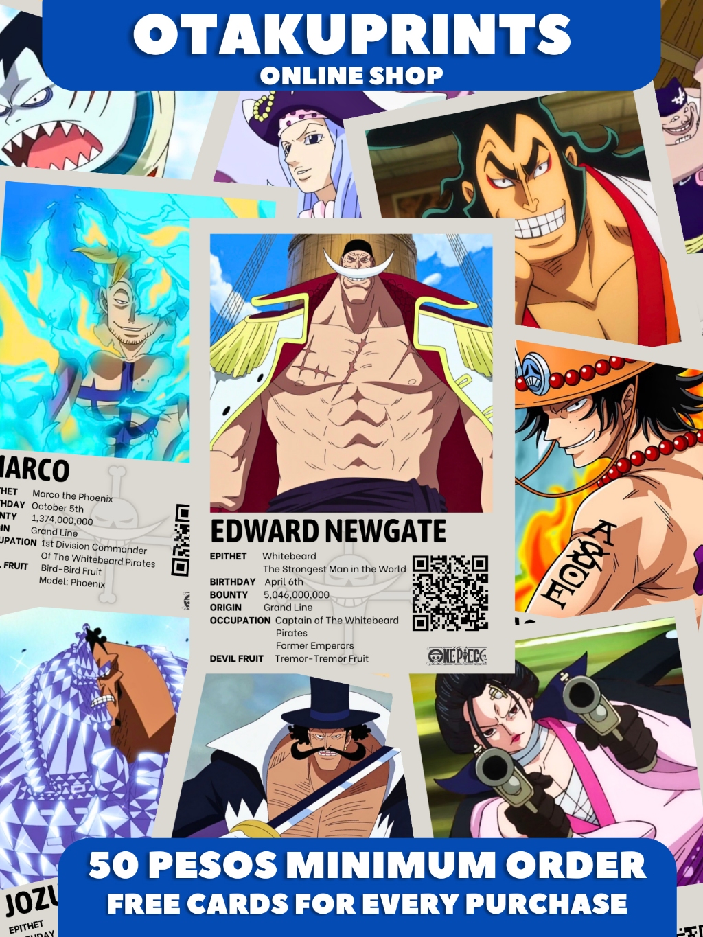 ONE PIECE - WHITEBEARD PIRATES Infocard Photocard - [SOLD PER PIECE ...
