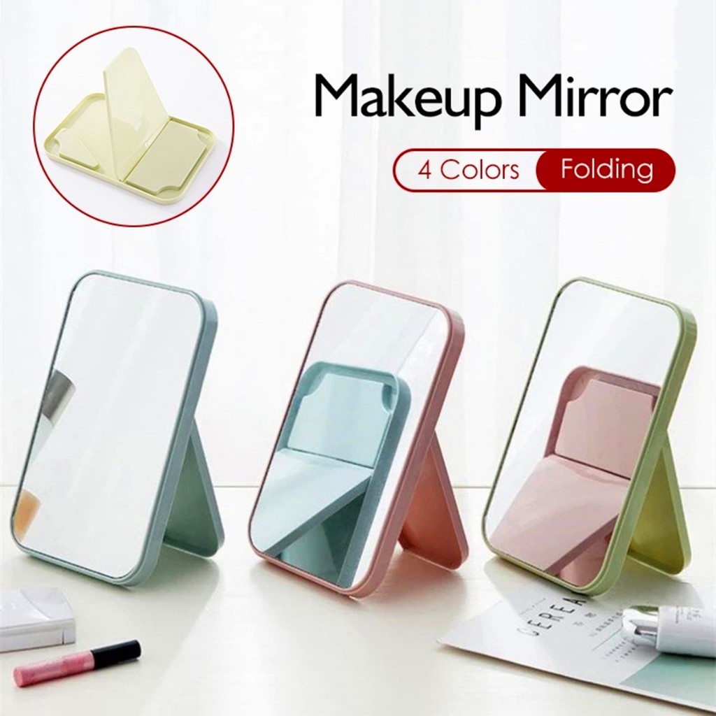 KJZK Face Mirror Desktop Vanity Mirror Large Folding Portable Square ...