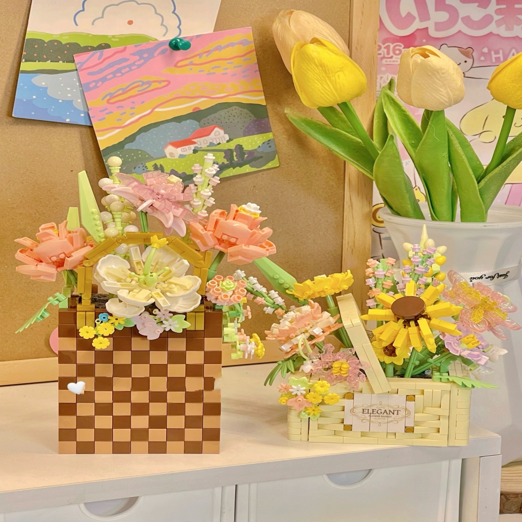 Hand-held Portable Flower Brick Garden Bouquet Basket Bag Building ...