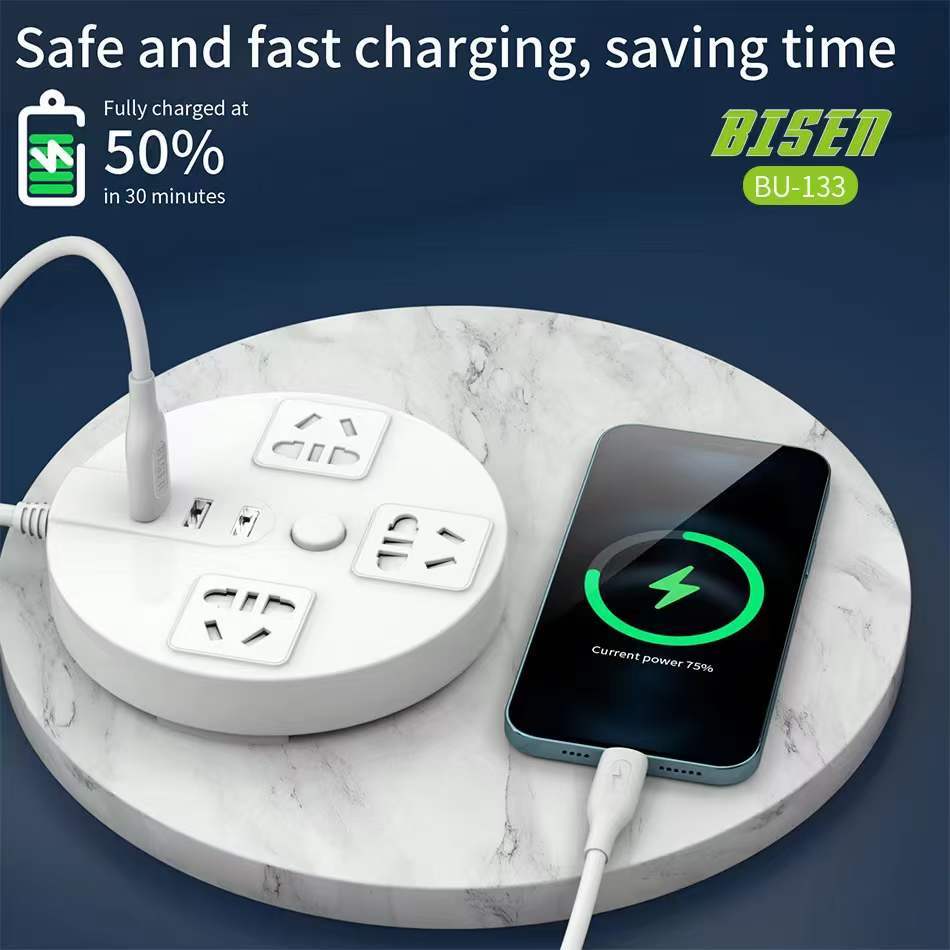 BISEN BU133 2.4A Original Fast Charger Adapter w/Buil in Cable For V8 ...