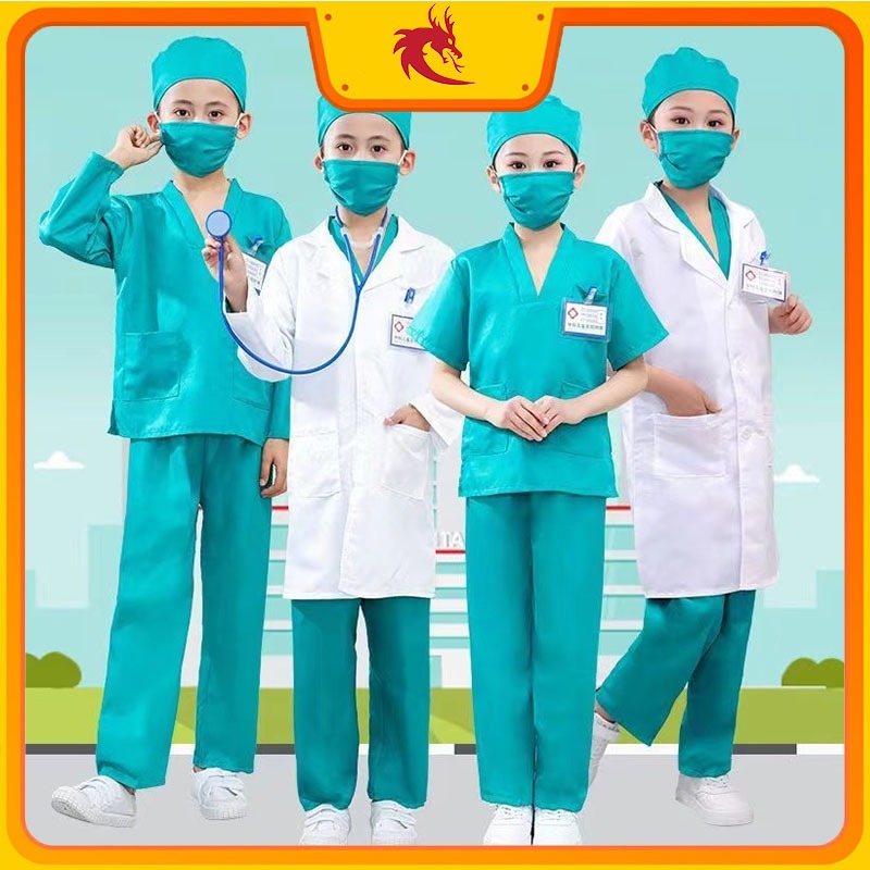 Doctor Career Cosplay Costume for Kids Boys Girls Theme Nurse Cosplay ...