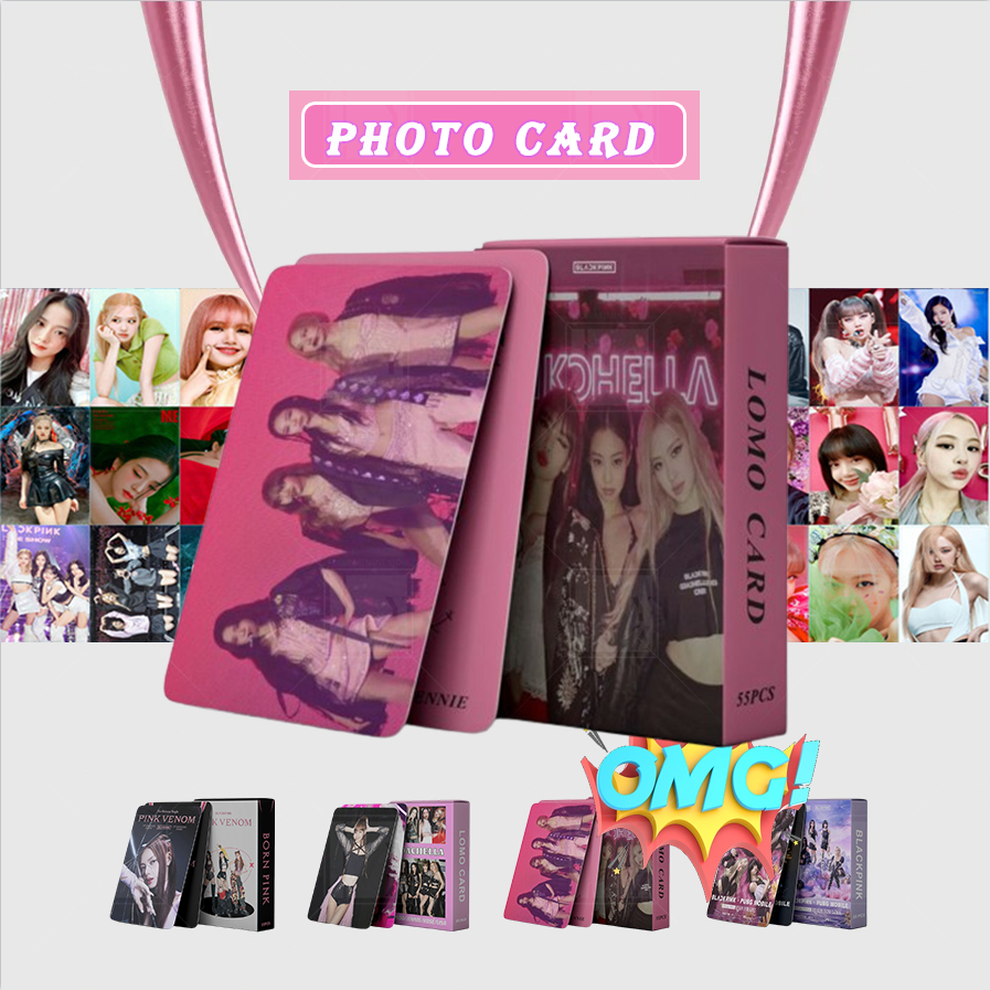 55Pcs/Box BLACK-PINK Photocards Pink Venom Album LOMO Card Postcard ...