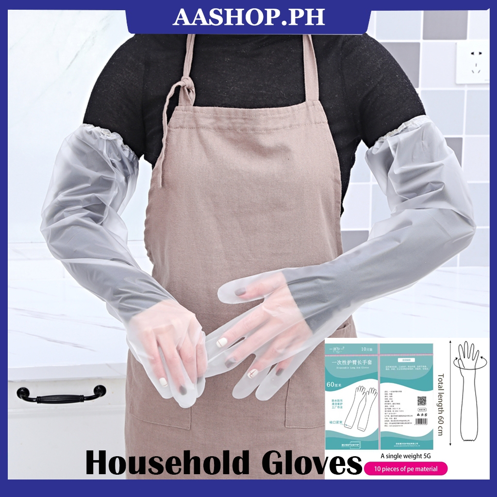 Durable Kitchen Washing Gloves Long Waterproof Rubber Gloves Anti-Slip ...