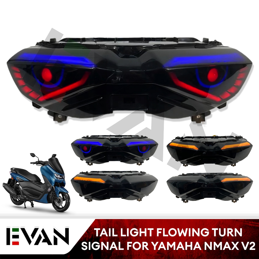 EVAN.COM NMAX V2 / V2.1 TAIL LIGHT ASSEMBLY SMOKE LAMP DUAL COLOR LED ...