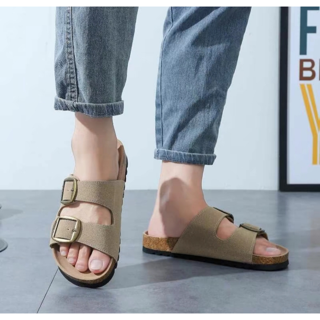 SHUTA MEN casual Sandals two strap canvas buckled slippers for men Boy ...