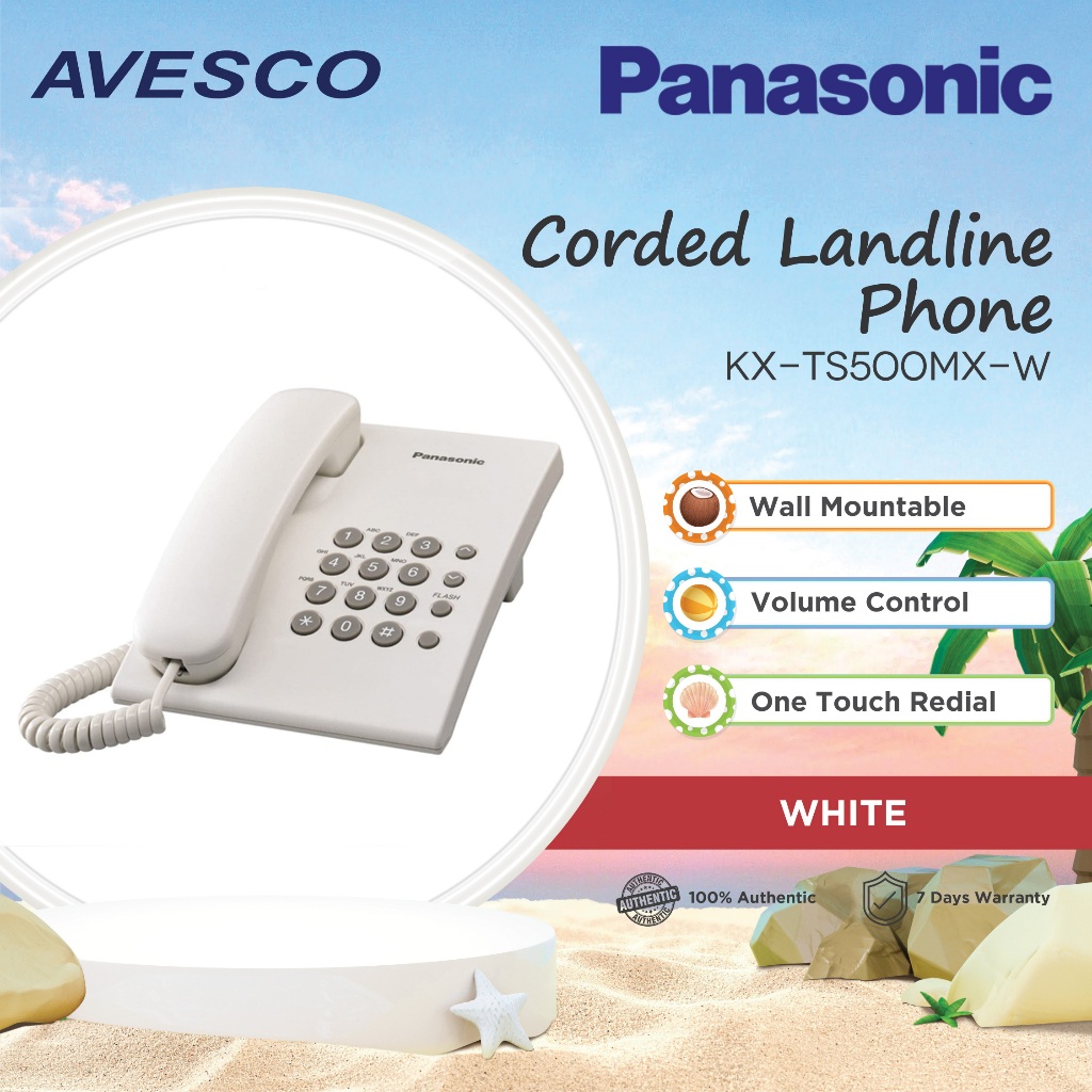Panasonic Corded Landline Telephone | KX-TS500MX | Single Line with 2 ...