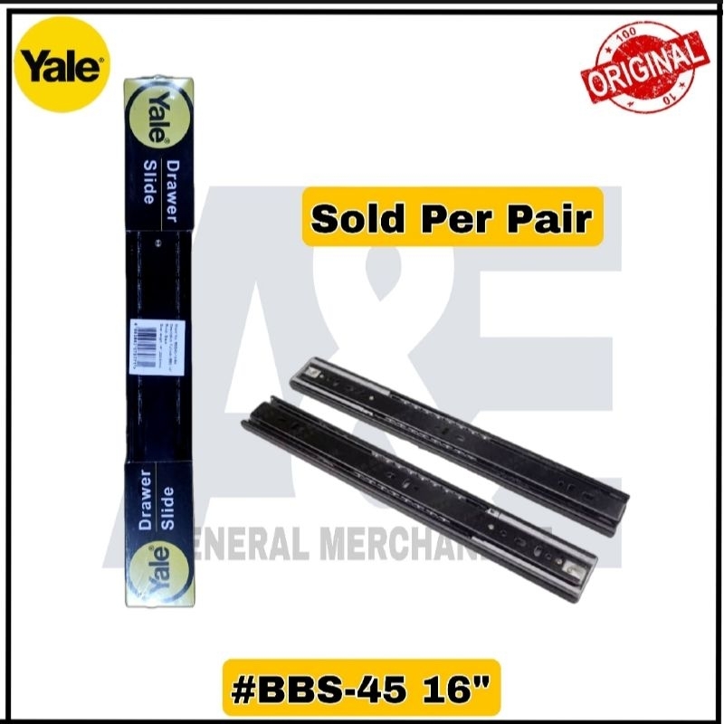 Yale Ball Bearing Drawer Slide Full Extension Black Finish BBS45 12 ...