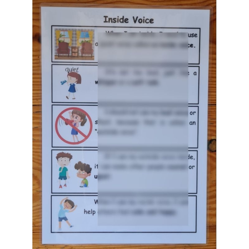 INSIDE VOICE SOCIAL STORY CHART/POSTER FOR SPEECH THERAPY/ABA THERAPY ...