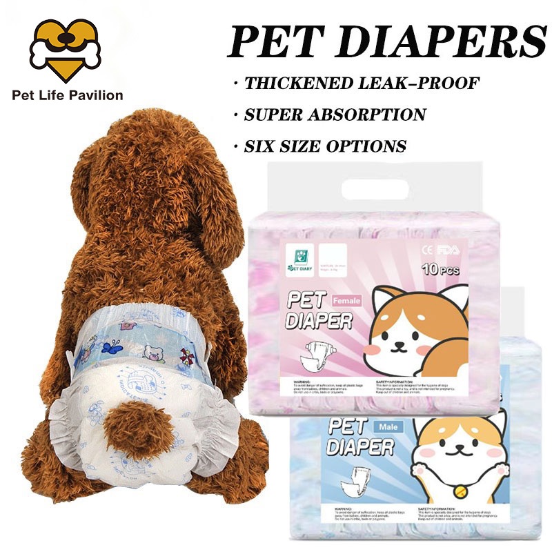 Pet Dog Diapers Pet Diapers Wrap Belly Diapers Dog Diapers (10 pieces ...