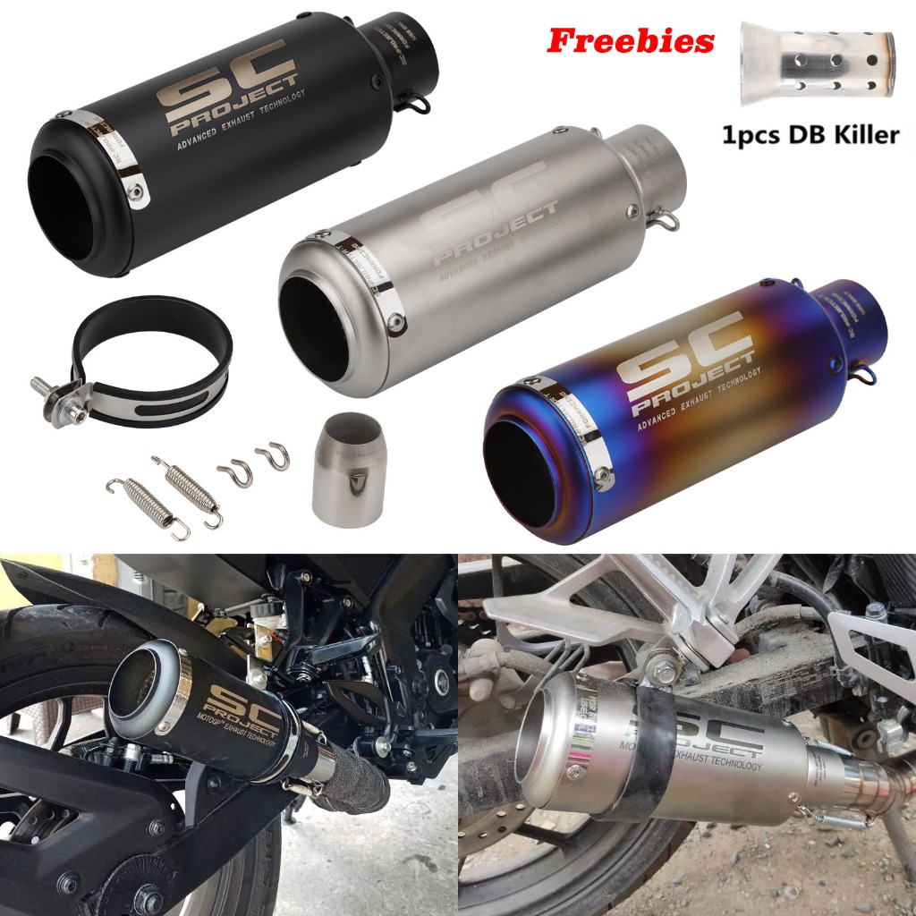 SC project Exhaust Muffler Tailpipe Tip Stainless For 38MM exhaust pipe ...