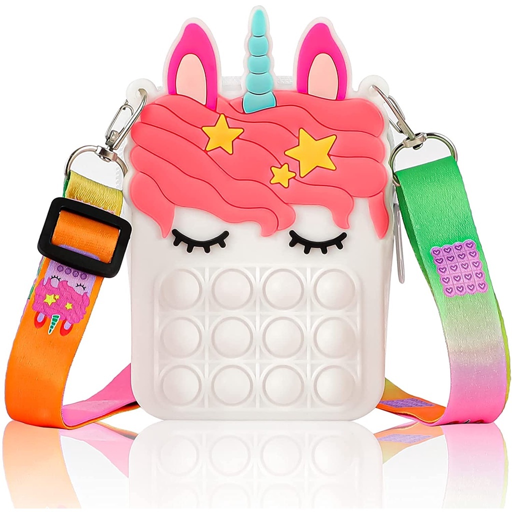 Timi Pop It Bag For Kids Girls Fidget Toy Unicorn Bag Children Coin ...