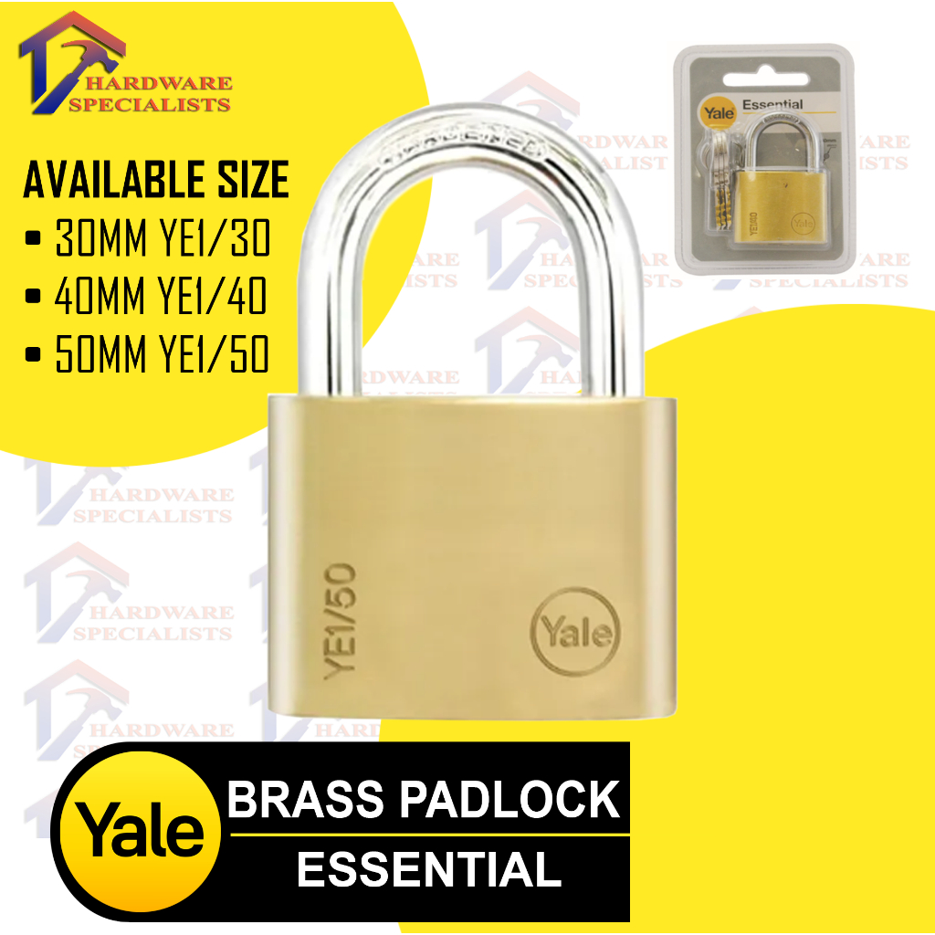 Yale Brass Padlock Essential 30mm, 40mm or 50mm Original Authentic | Shopee Philippines