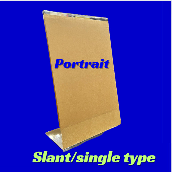 Clear Acrylic Stand LONG SINGLE SLANT TYPE [8.5inx13in] SIGN PHOTO holder | Display stand ...