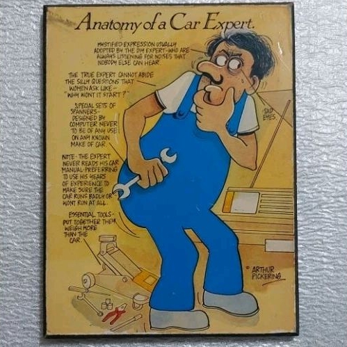 Arthur Pickering Anatomy Of A Car Expert Collectible Wooden Hanging ...