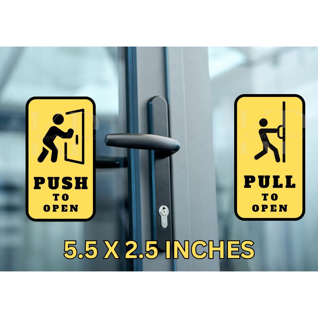 2pcs Push Pull Door Sign VNYL Stickers Sign for Business, Stores ...