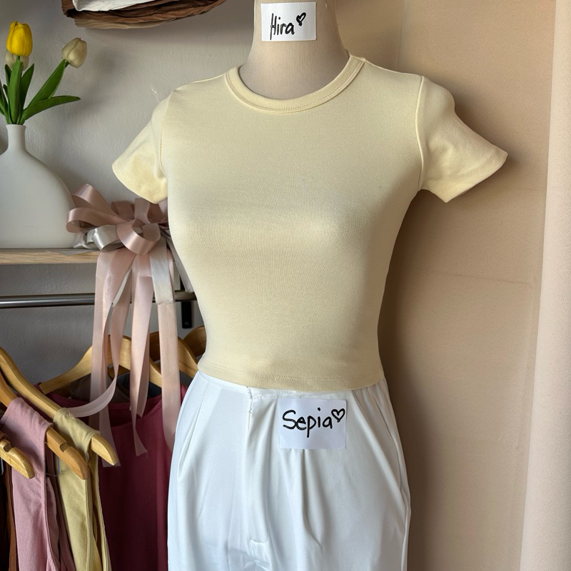 Hira• Basic Ribbed Croptop — Cotton Ribbed Top | Shopee Philippines