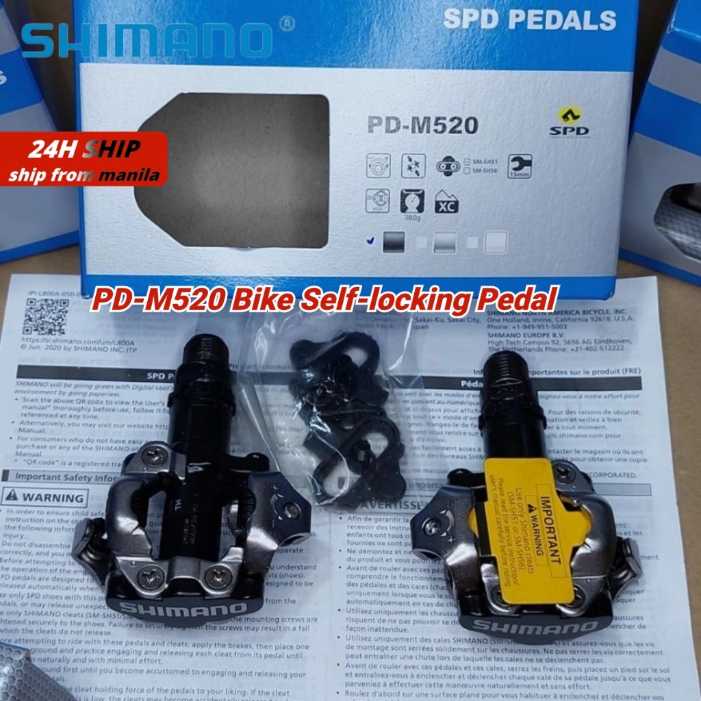 SHIMANO PD-M520 Lock Step Mountain Bike Self-locking Pedal With SH51 ...