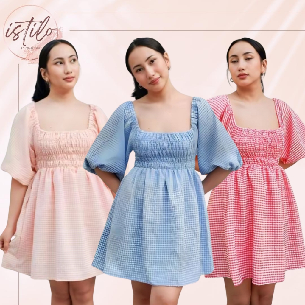 JANE GINGHAM CASUAL DRESS by Istilo Taytay | Shopee Philippines