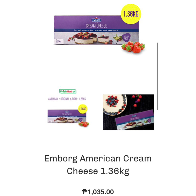 Emborg Cream Cheese 1.36kg | Shopee Philippines