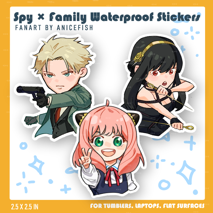 Spy Family 2.5'" Waterproof Matte Sticker Fan-merch by ANF | Shopee ...