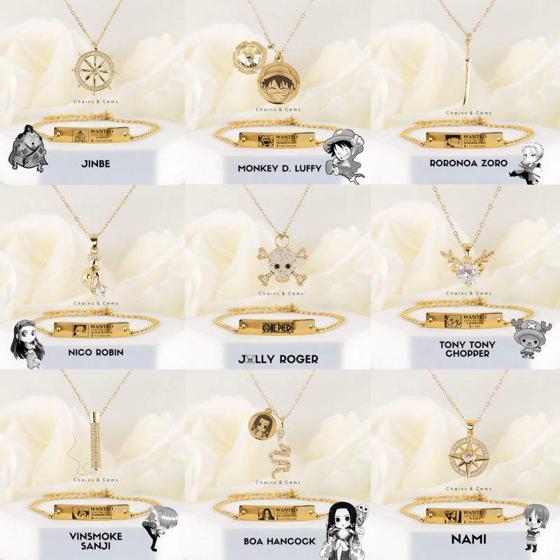 Anime | One Piece Inspired Necklaces | NO Box Included | Chains & Gems ...