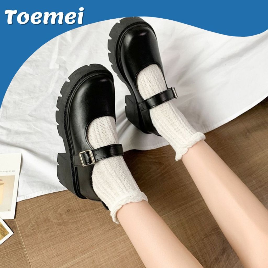 Toemei Classy Chic 1inch Platform Black Shoes For Women (standard size ...