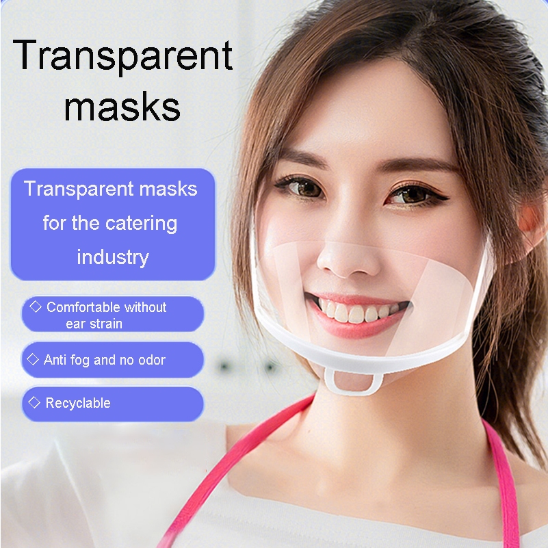 MJY 10pcs Food Sanitary Mouth Mask Transparent Clear Mask Anti Fog ...