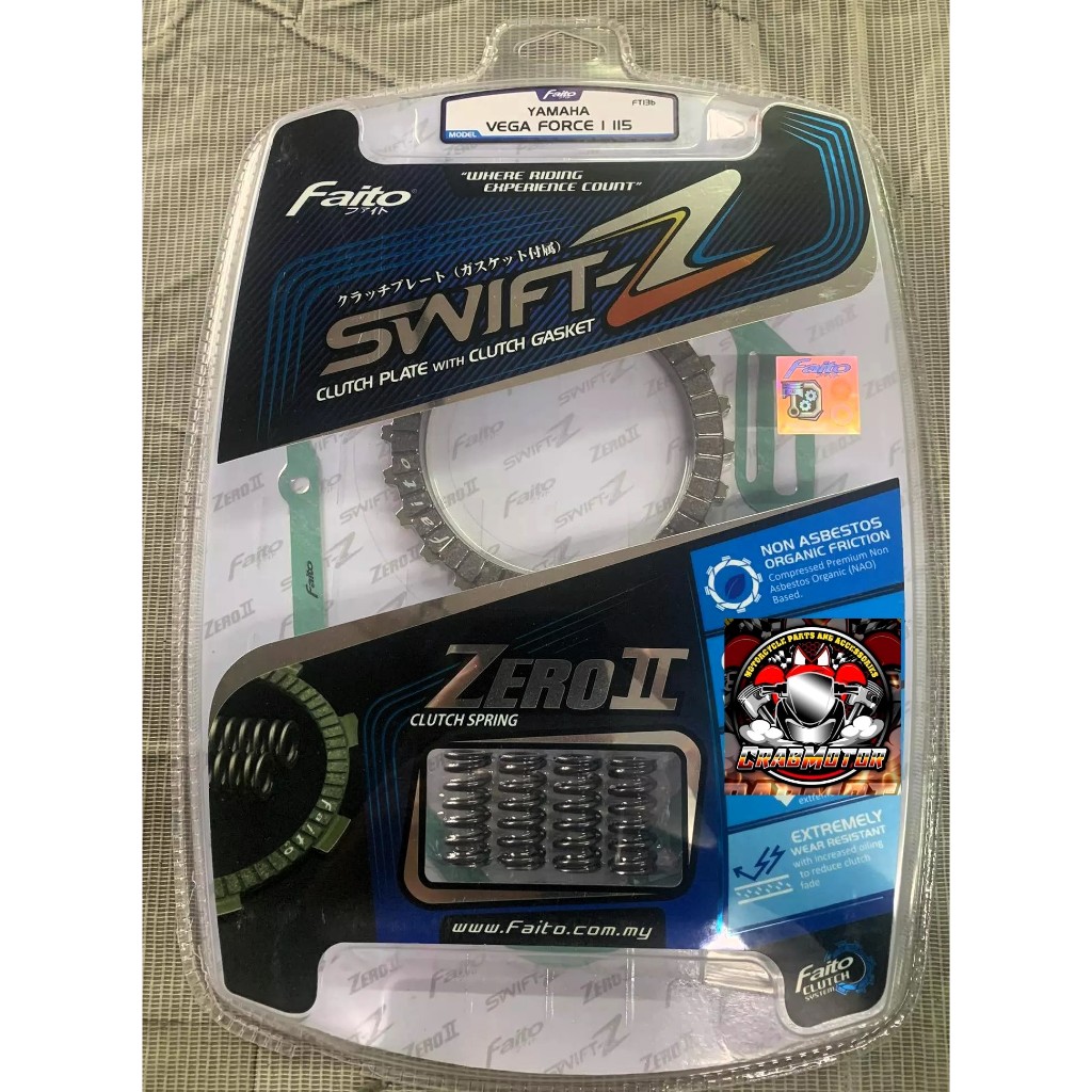 FAITO Clutch Lining w/ Spring (4 pcs) for Vega Force Fi 115 (converted ...