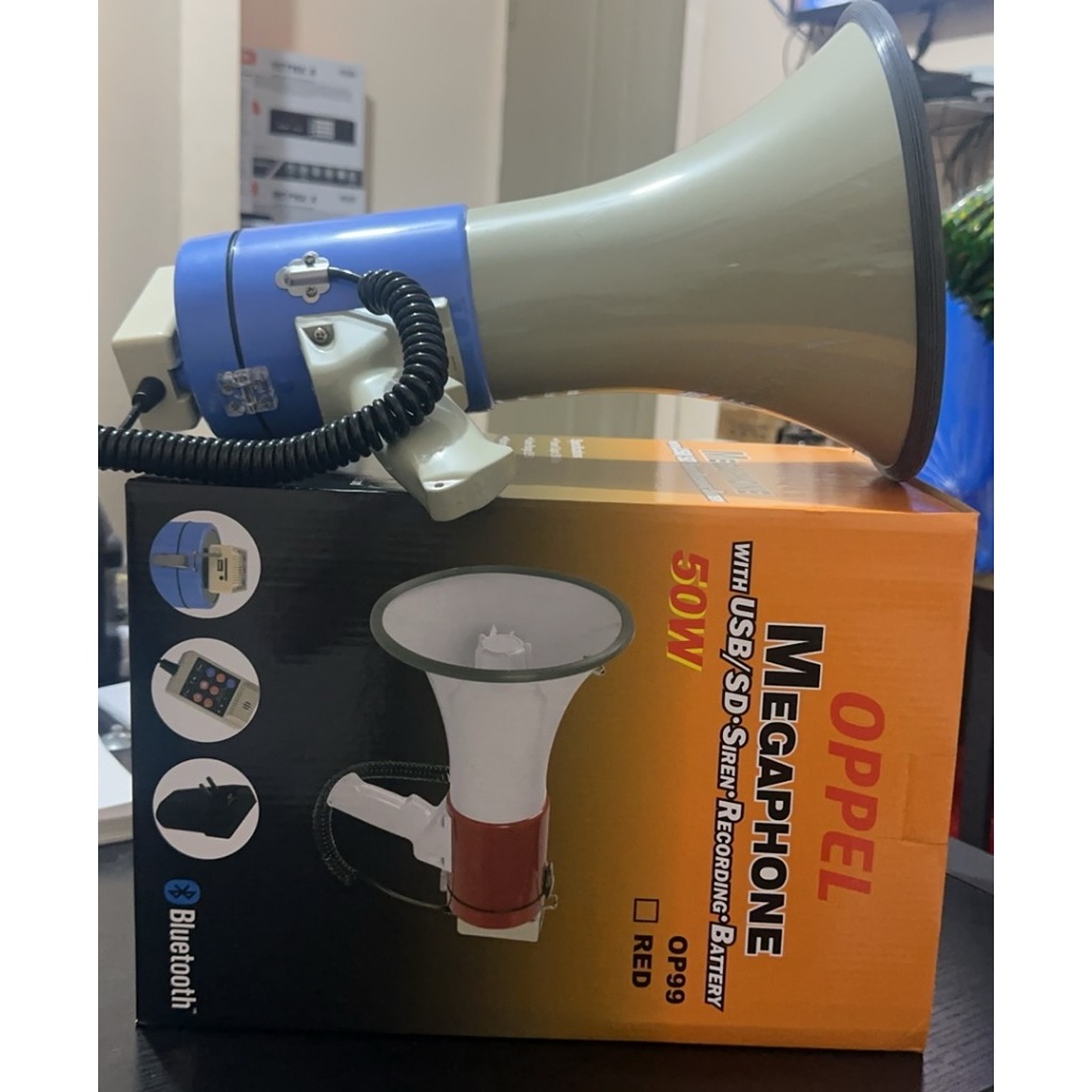 Handheld Megaphone Voice Amplifier 50W Speaker Bullhorn Siren Alarm ...