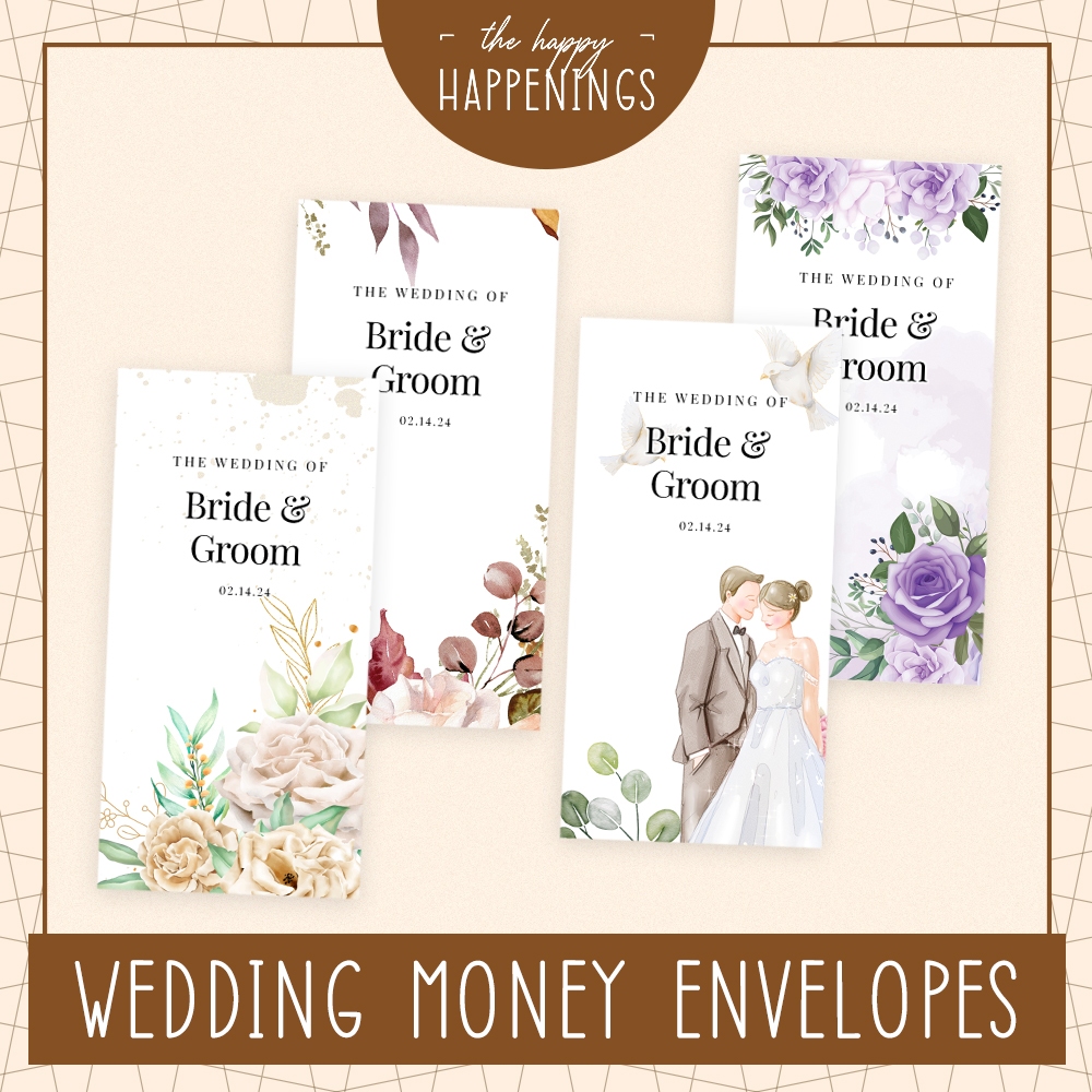 Min 20pcs Wedding Money Envelope | Customized Personalized modern ampao ...
