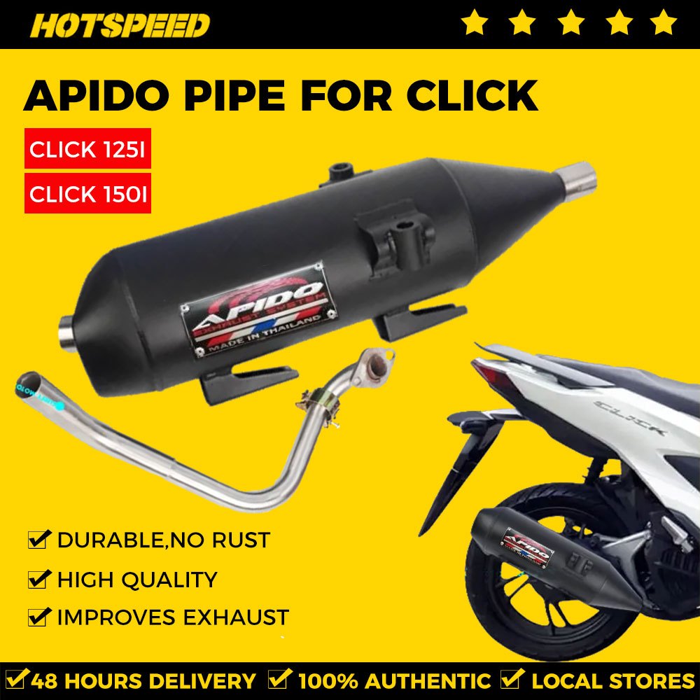 HOTSPEED APIDO Pipe Muffler V3 Set For Click 125i/150i Power Pipes With Stainless Elbow From ...