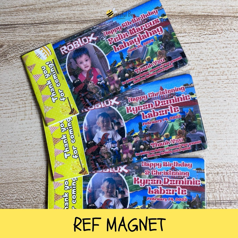 ROBLOX REF MAGNET SOUVENIR FOR BIRTHDAY & BAPTISM | Shopee Philippines