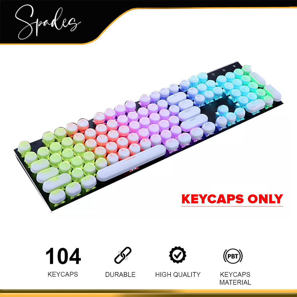 Acrylic Double Shot Keycaps Round Typewriter Style for Mechanical ...