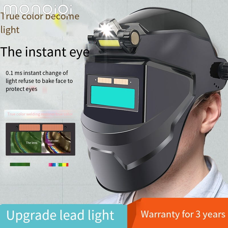 Welding mask helmet automatically darkens Head wear does not hurt the ...