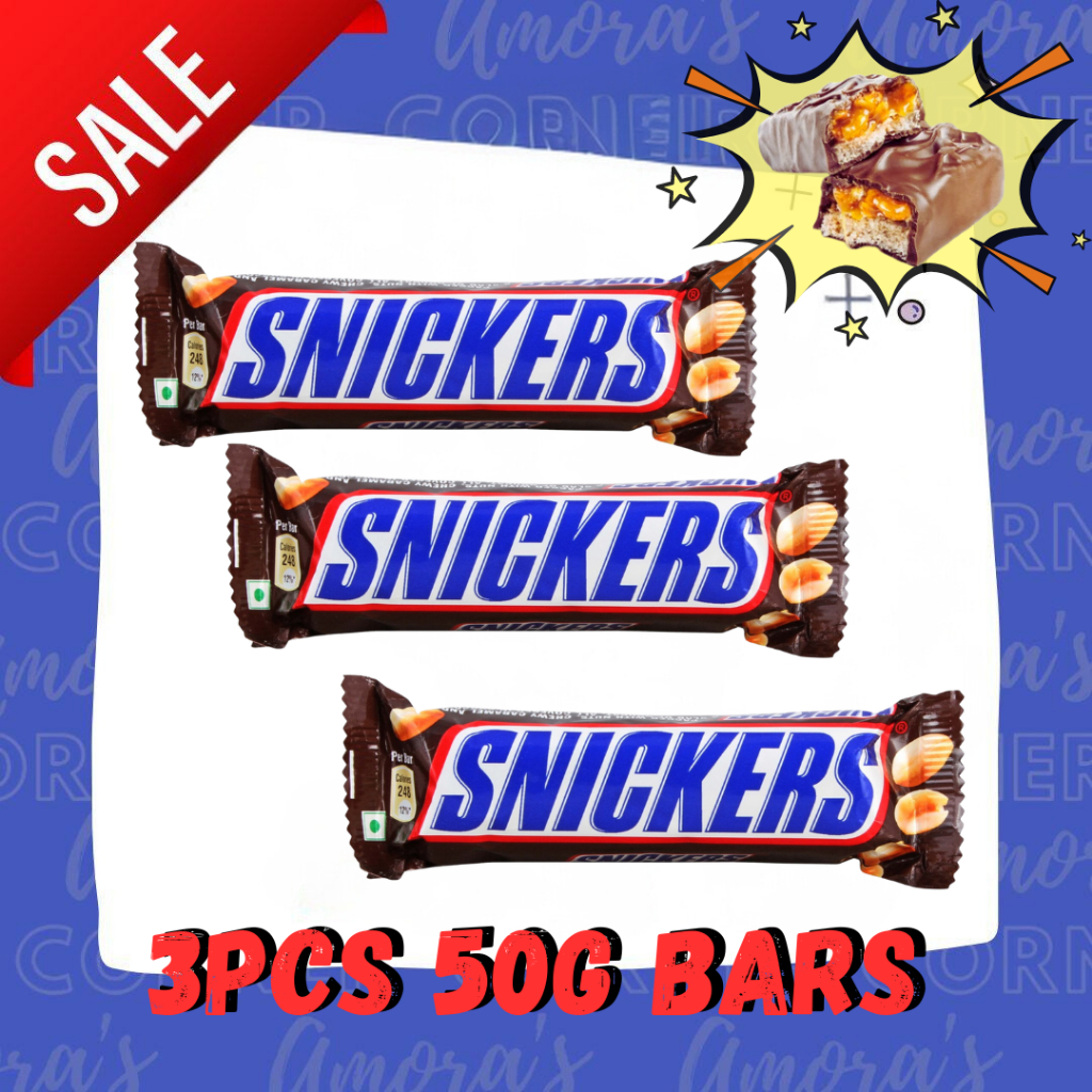 [3pcs per set] Snickers chocolate bar, 50g | Shopee Philippines