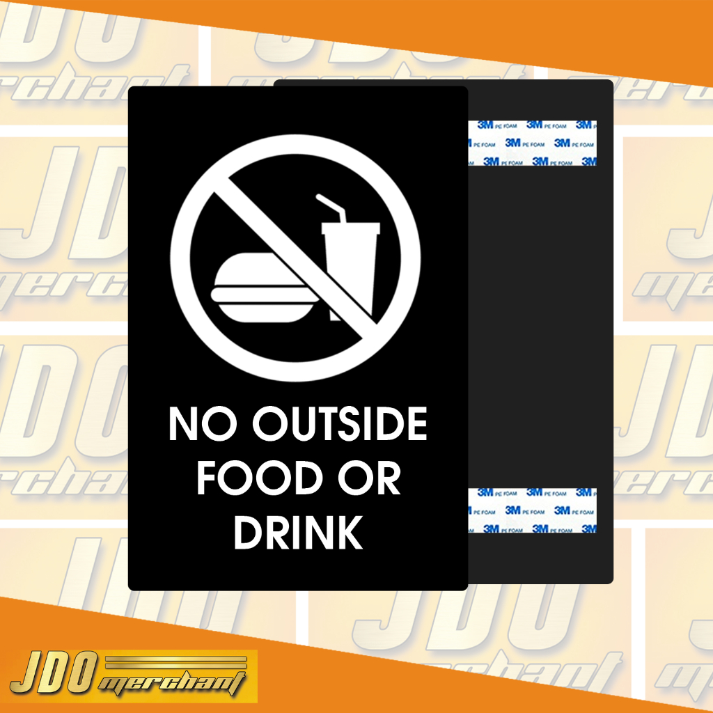 No outside food or drink sign - Black And White | Shopee Philippines